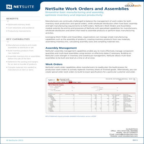Netsuite Workorders And Assemblies Pdf