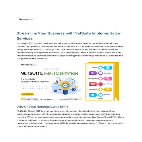 Business with NetSuite Implementation Services | PDF