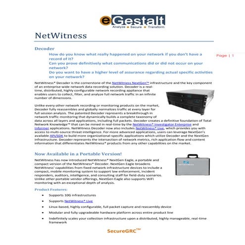NetWitness Decoder | PDF