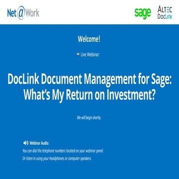 DocLink Document Management for Sage: What’s My Return on Investment | PPT