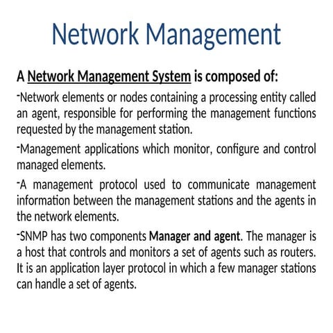 Simple Network Management Protocol | PPTX