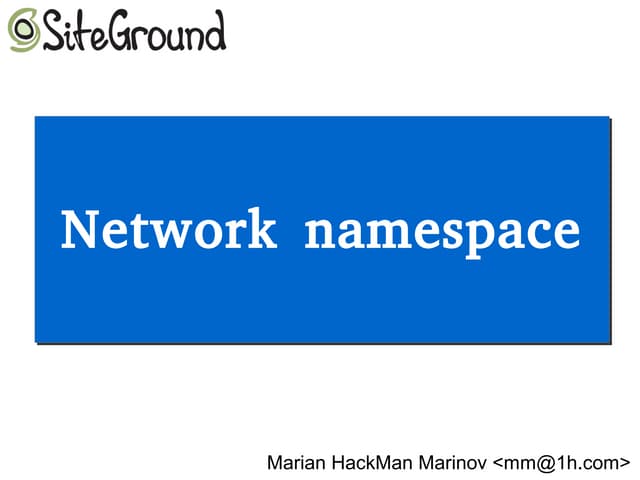 Network namespaces | PPT Network namespaces | PPT