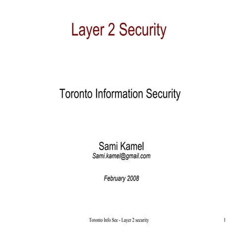 Network Security - Layer 2 | PPT