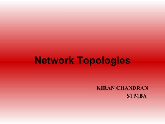 BASIC NETWORKING TOPOLOGIES | PPT