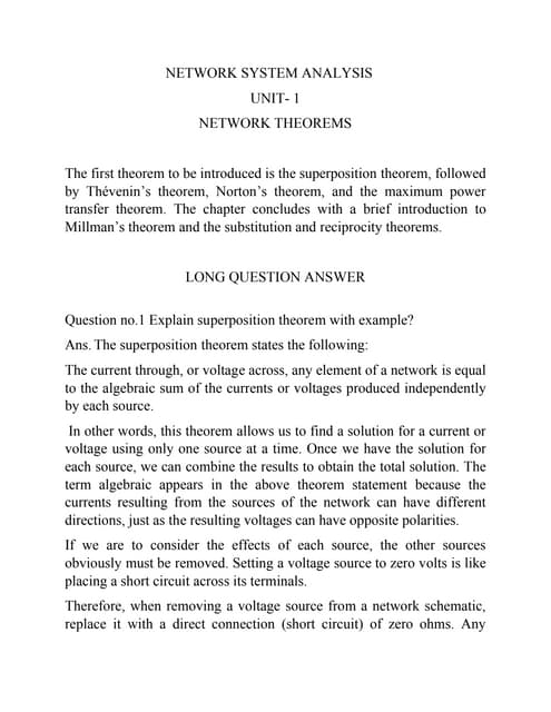 Network Theorems.ppt | Computer Networking | Computing