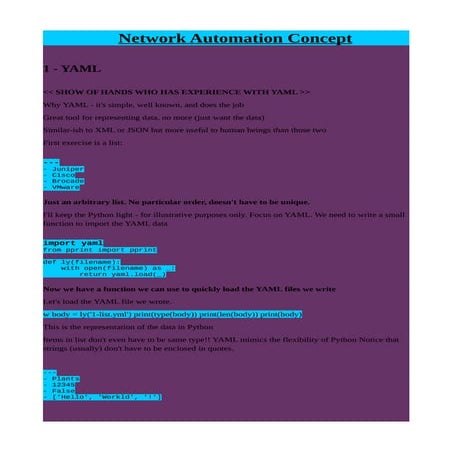Network automation concept | PDF | Programming Languages | Computing