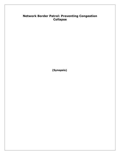 Congestion Control using network based Protocol Abstract 2017 | PDF