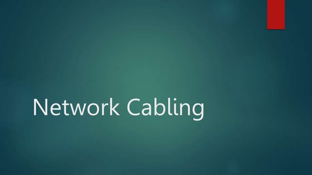 Networking Cables & Connectors | PDF