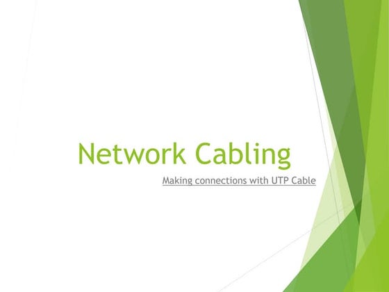Network Cabling | PPT | Computer Networking | Computing