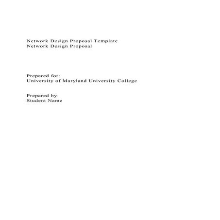 Network Design Proposal Template Network Design Proposal | Templates