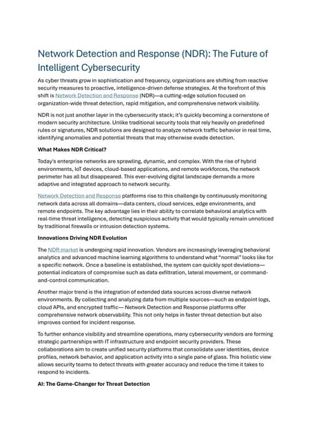 Detection And Response For Network Security Pptx