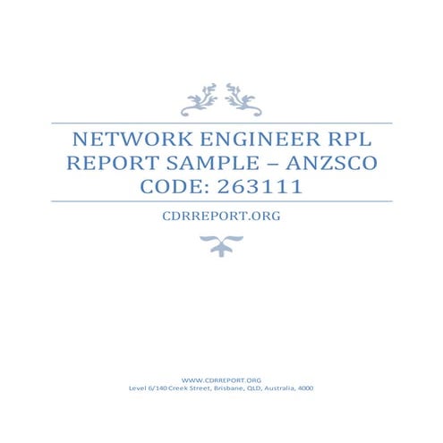 Network Engineer RPL Report Sample - CDRReport.org