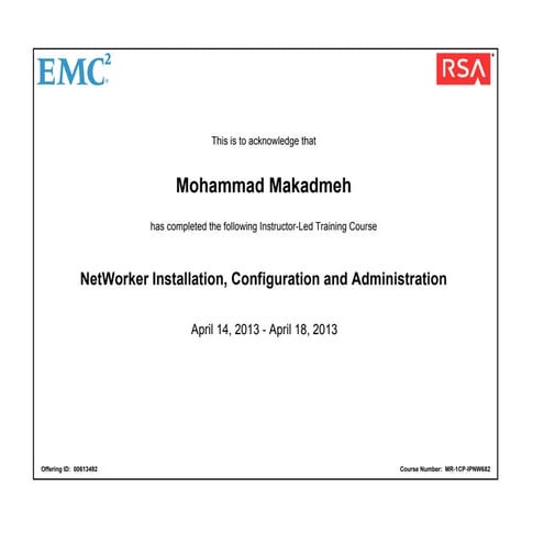 Networker Installation, Configuration and Administration | PDF