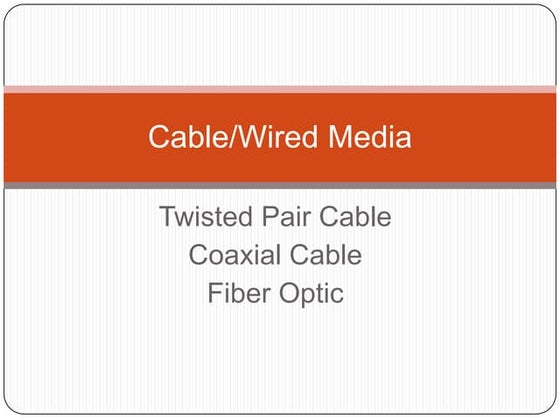 Transmission Media Data Communication Ppt
