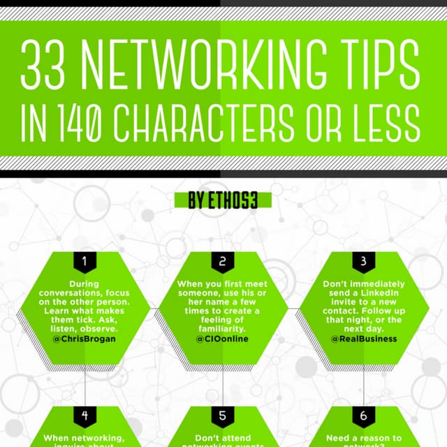 33 Networking Tips, in 140 characters or less | PDF
