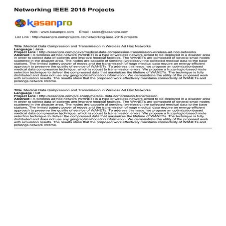Networking IEEE 2015 Projects | PDF
