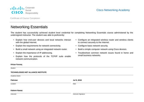 Cisco Ccna Itn Introduction To Networks Certification