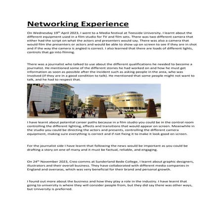 Networking Experience.docxxcxxxxxxxxxxxxxxxxxxxxxxx | DOCX