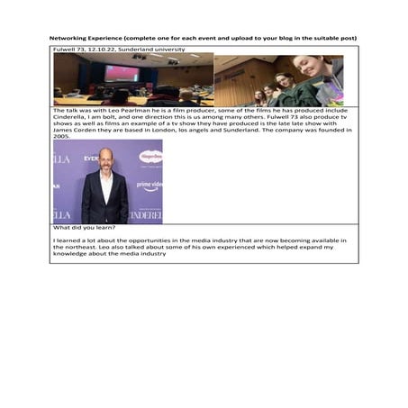 Networking Experience fulwel 73.docx