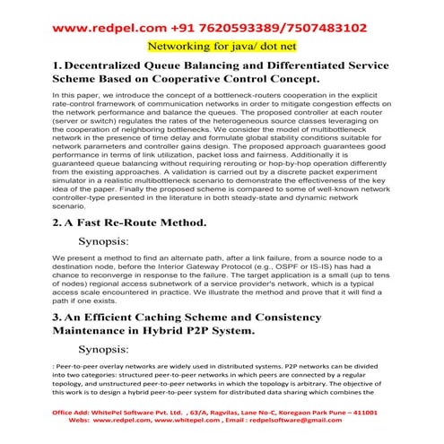 Networking project list for java and dotnet | PDF