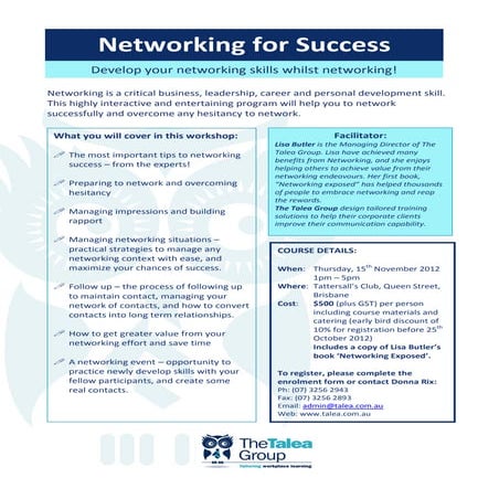 Networking for Success Flyer | PDF | Technology & Computing