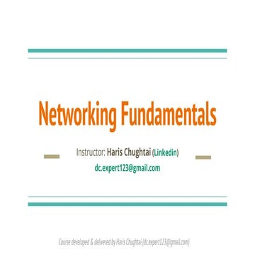 Networking Fundamental Course By Haris Chughtai Ppt 