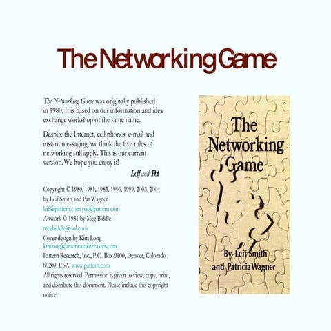 The Networking Game | PPT