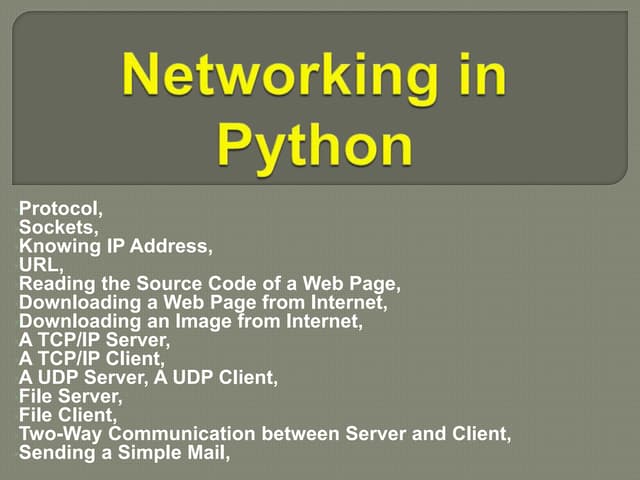 Networking In Python By Rj Pptx Internet Computing