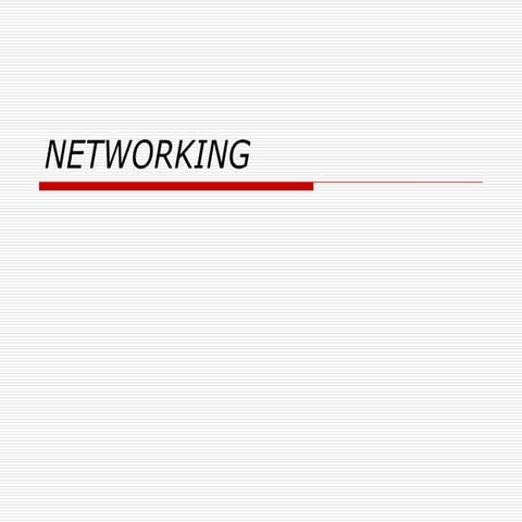 Networking And Intro 2003 Ppt