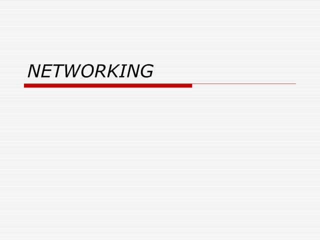 Networking And Intro 2003 Ppt