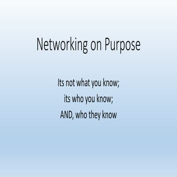 Networking: It’s Not What you Know; It’s Who you Know; AND Who they ...