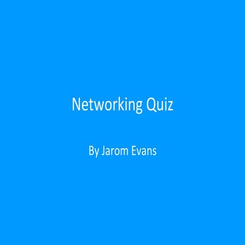 Networking Quiz | PPT