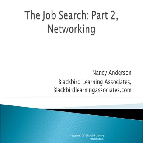 Job Search: Part 2, Networking | PPT