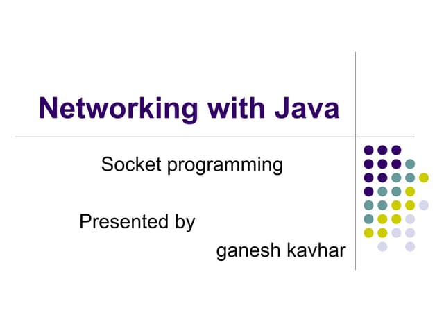 Networking With Java Ppt