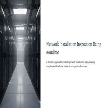 Network Installation Inspection with eAuditor Audits & Inspections | PDF