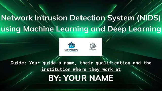 Network Intrusion Detection System Using Machine Learning And Deep Learning Final Year Project