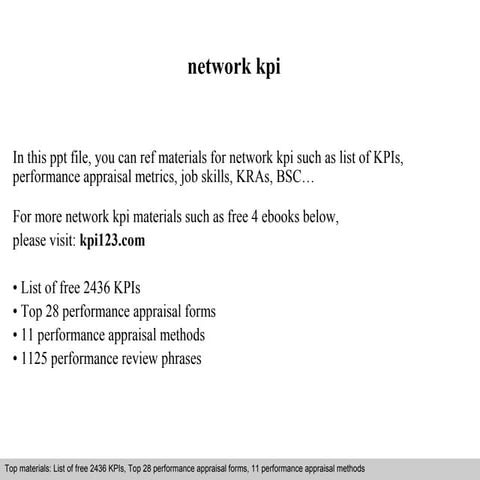 Network kpi | PPT