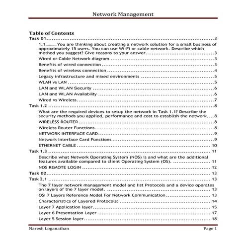 Network management (HND in Networking) | DOCX