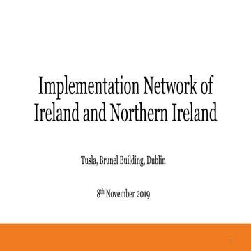 Implementation Network meeting presentations | PPT
