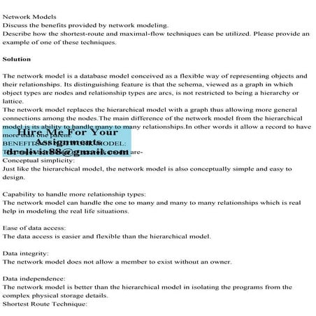 Network ModelsDiscuss the benefits provided by network modeling..pdf