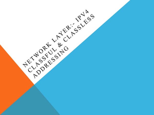 Classful And Classless Addressing 2885