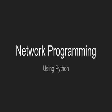 Network Programming Using Python | Pdf