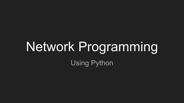 Network Programming Using Python | Pdf