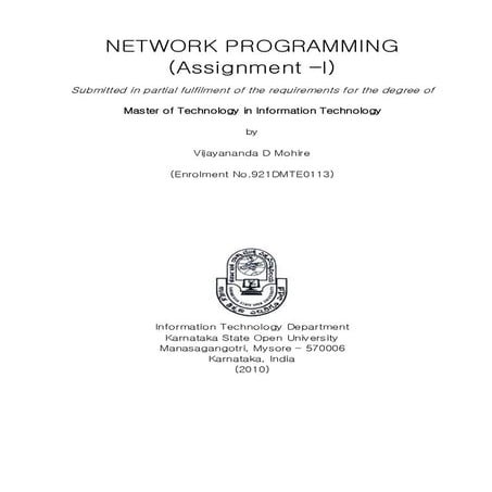 MTech - NETWORK PROGRAMMING_Assignment | PDF