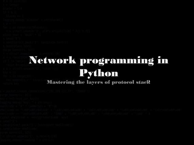 Network Programming In Python Ppt Computer Networking Computing