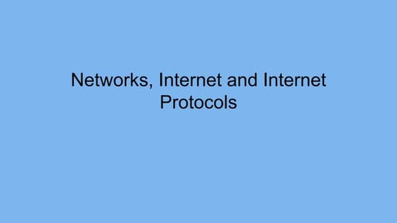 An introduction to networking | PPT