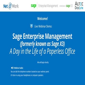 Sage Enterprise Management (formerly known as Sage X3) Integrated ...