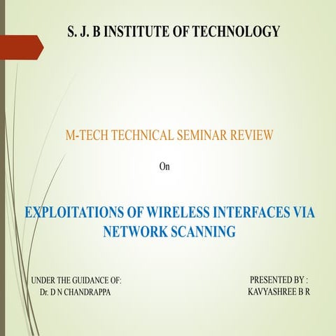 Exploitations of wireless interface via network scanning | PPT