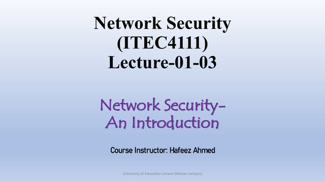 Network Security Lecture 01 03 1pdf