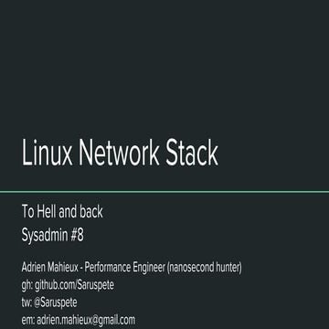 Linux Network Stack Pptx Operating Systems Computer Software And